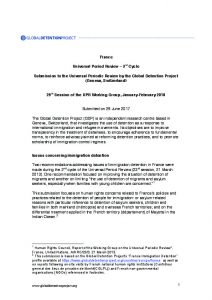Submission to the Universal Periodic Review (UPR): France - Global Detention Project | Mapping ...