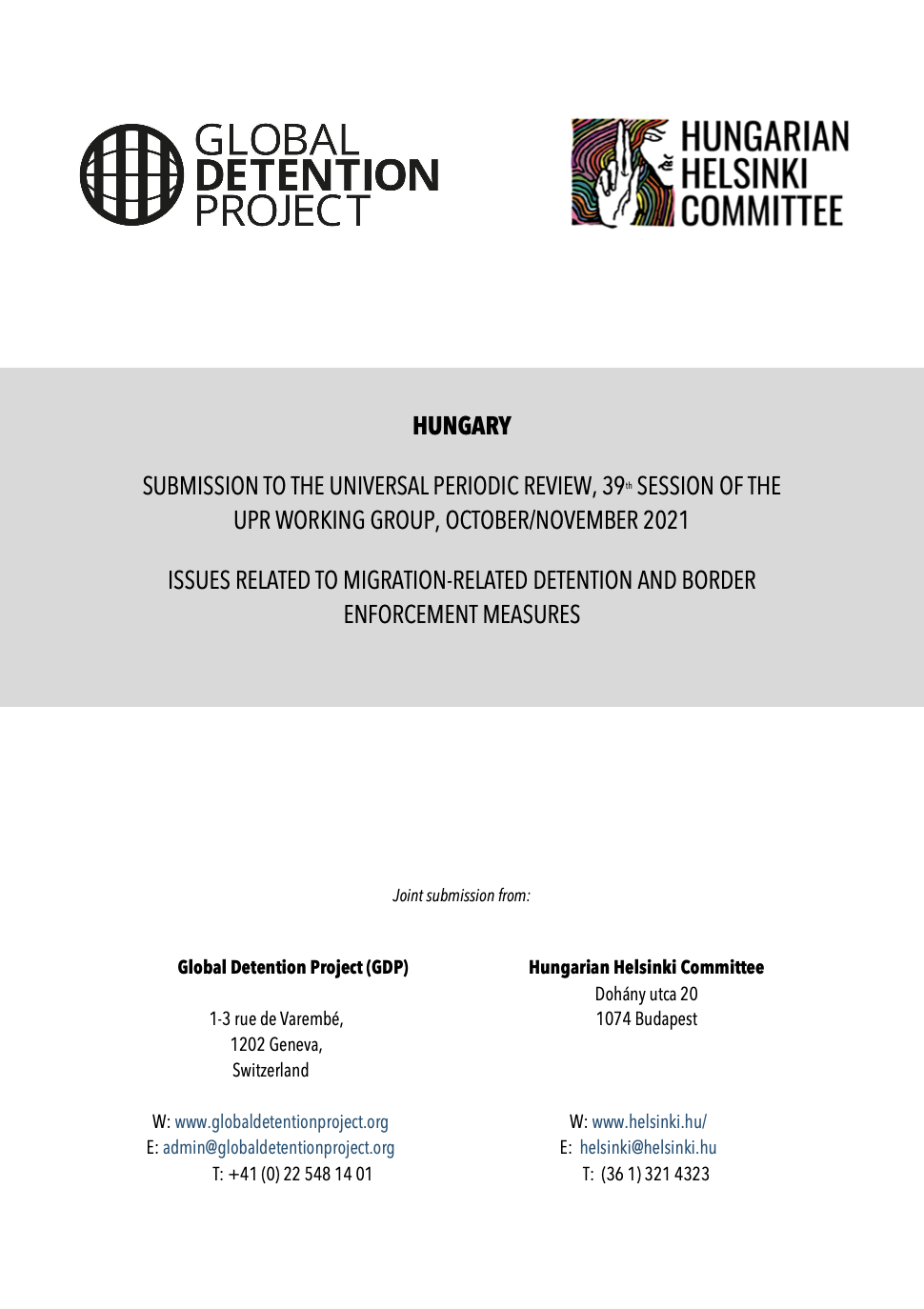 Joint Submission to the Universal Periodic Review: Hungary - Global Detention Project | Mapping ...