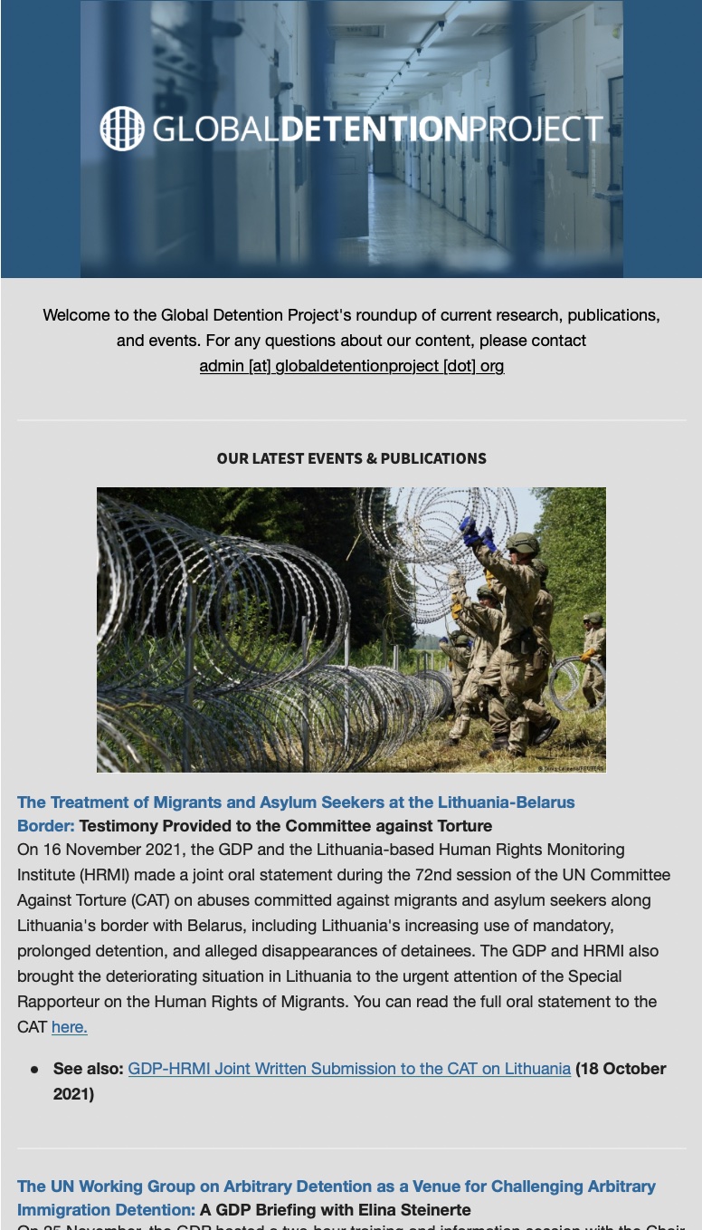 NEWSLETTER: The WGAD versus Arbitrary Immigration Detention, Egypt ...