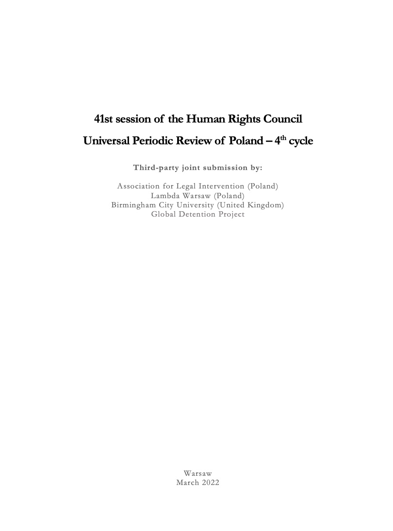 POLAND: Joint Submission to the Universal Periodic Review - Global ...